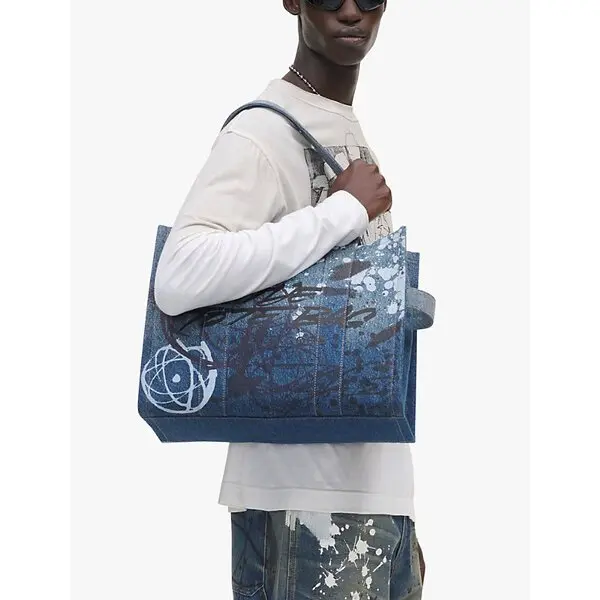 Marc Jacobs Futura Large Tote Denim Bag - Indigo Multi